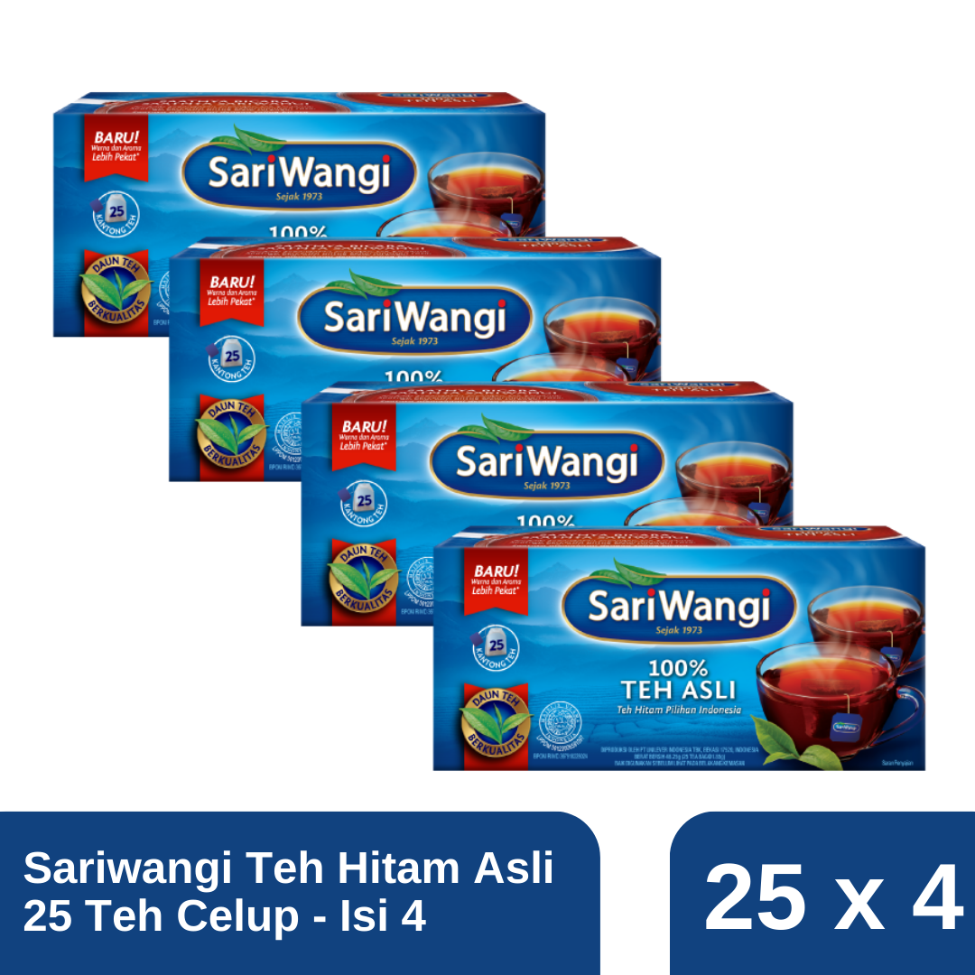 Sariwangi Teh Hitam Asli 25 Teh Celup - Isi 4 | Lazada Indonesia