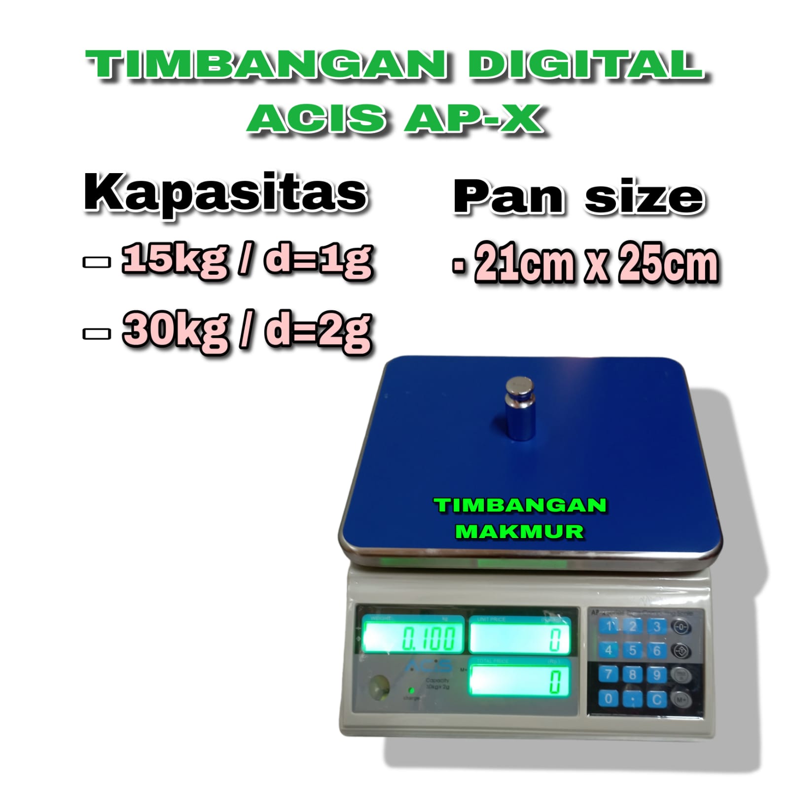Timbangan Digital ACIS AP-X Series Price Computing Scale Kapasitas 15kg ...