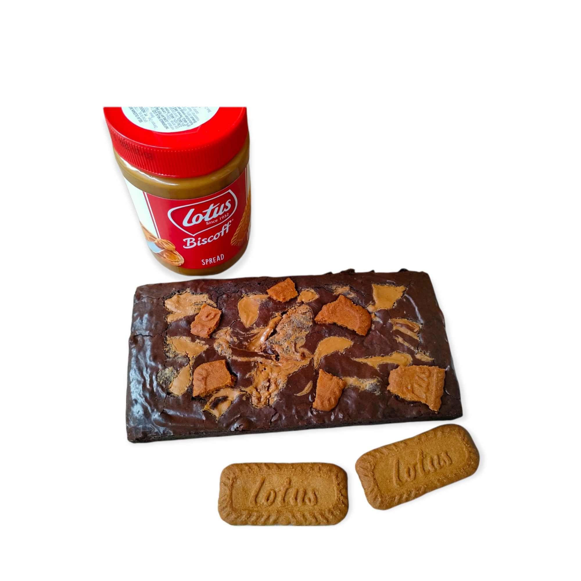kue Brownies Fudgy Shinny toping lotus biscof | Lazada Indonesia