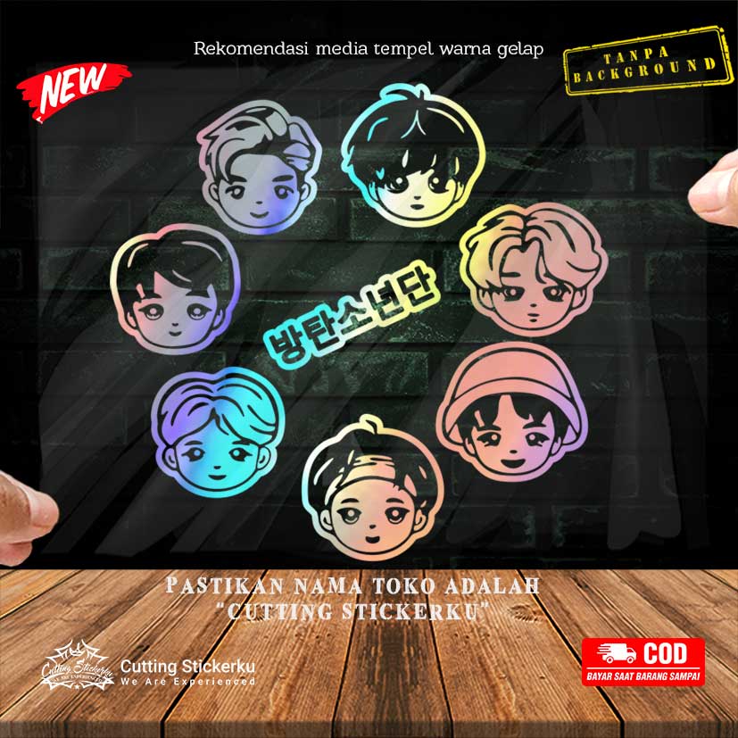 Cutting Stiker Bts Crew Chibi Variasi Motor Mobil Sticker Skotlet Bodi ...