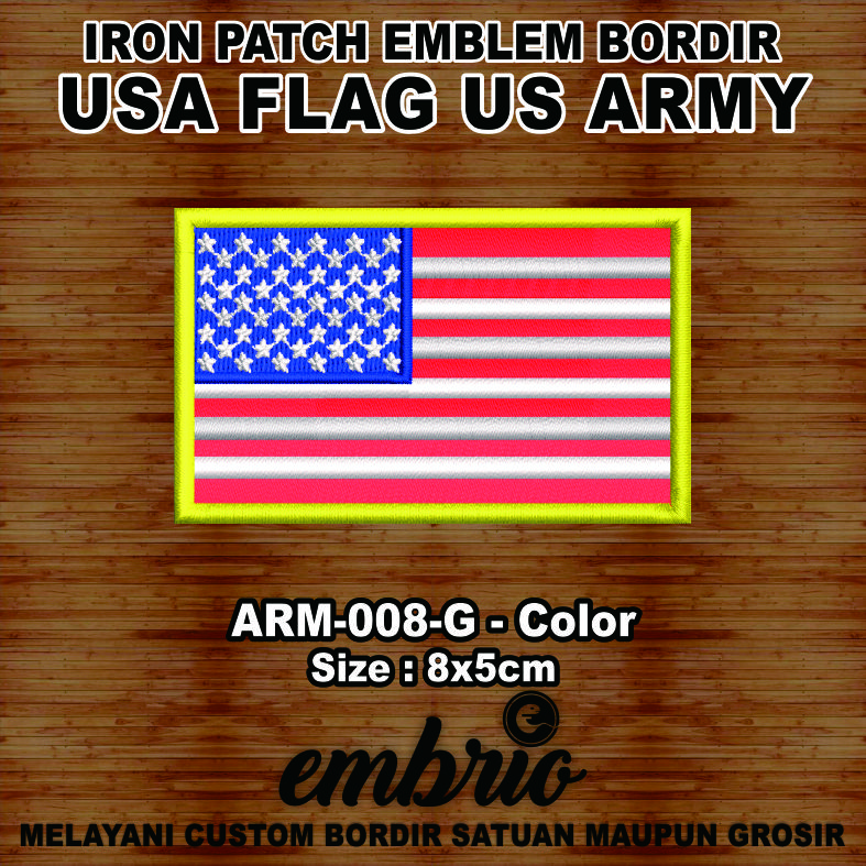 ARM-008-G Patch USA Flag Army Bendera Amerika US Army Multicolor ...