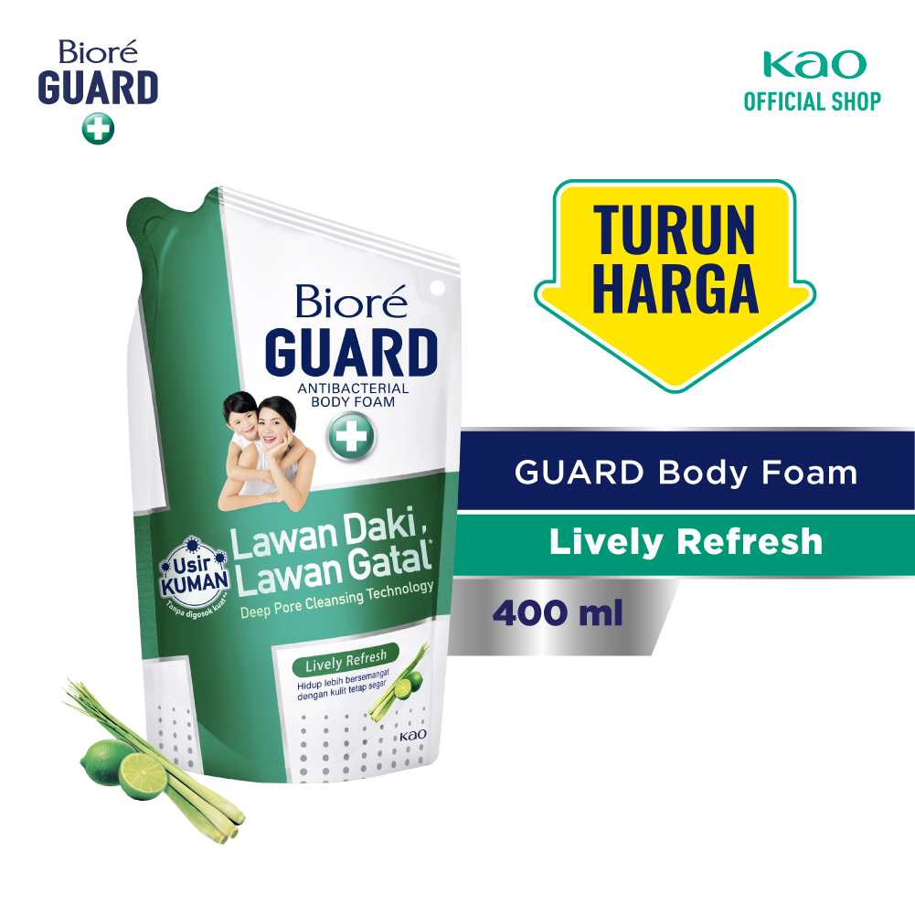 Biore Guard Body Foam Lively 400ml (Sabun Mandi Cair Isi Ulang ...