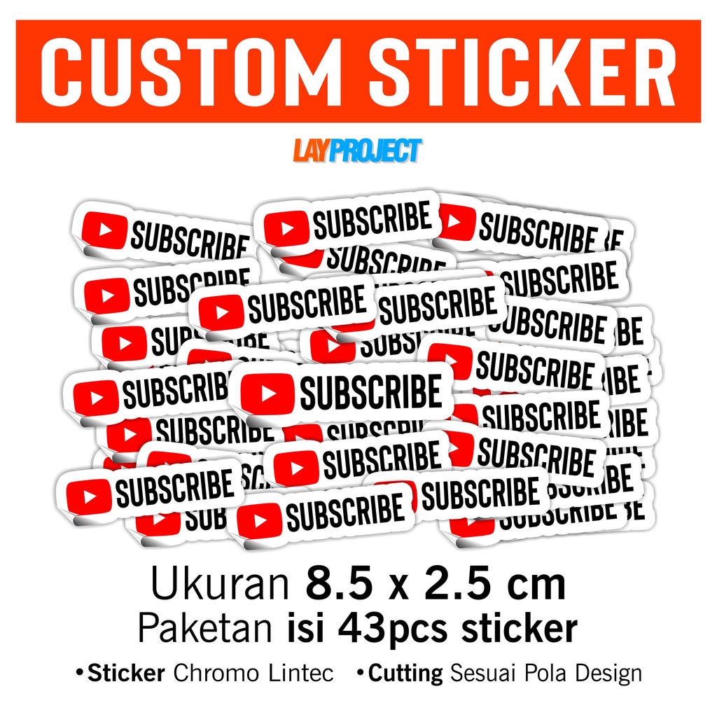 Paket 50pcs Sticker Youtube Stiker Youtuber Subscribe LAY PROJECT ...