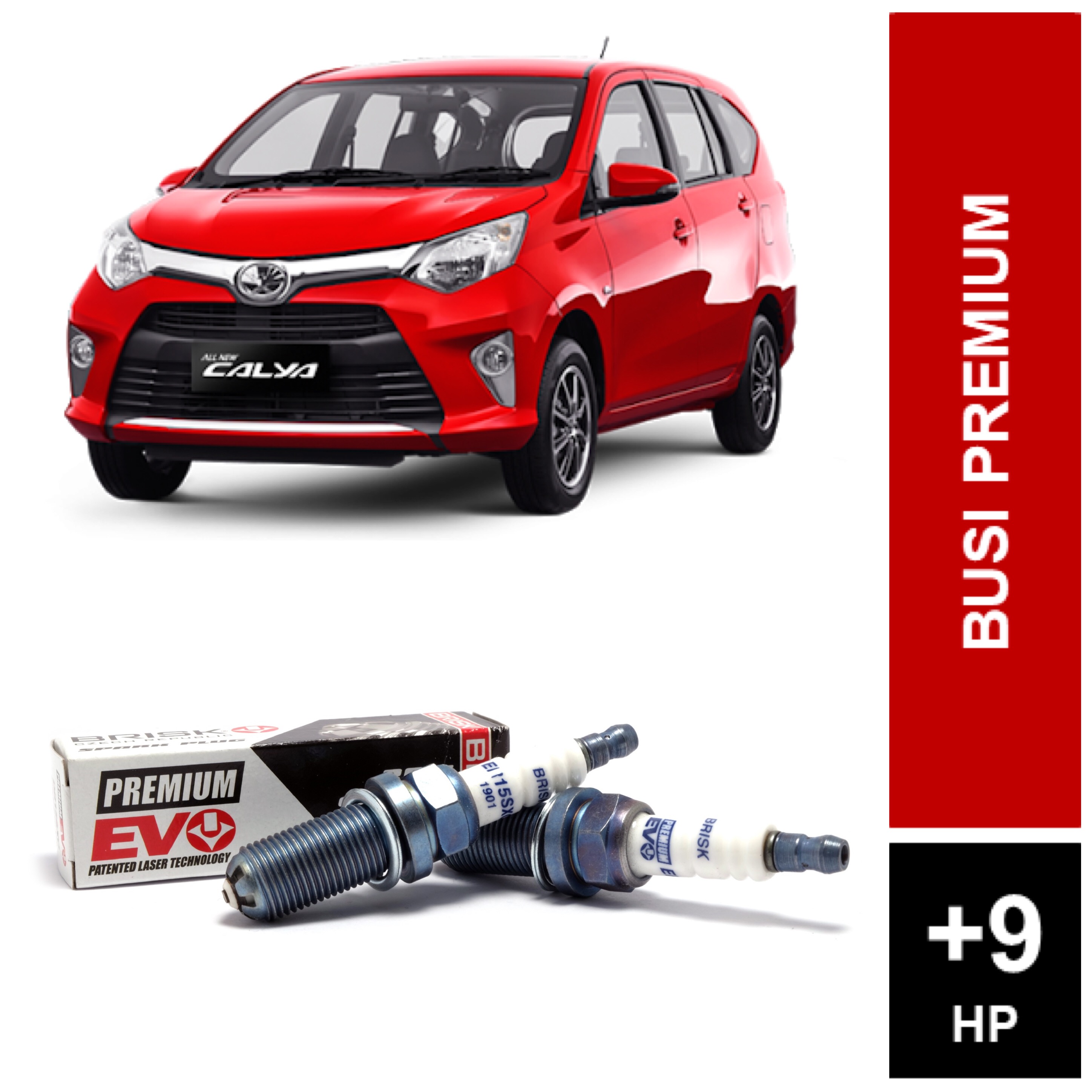 Busi Mobil Calya Sigra Dual VVTi Busi Brisk Premium Evo MR14BFXC 100% ...