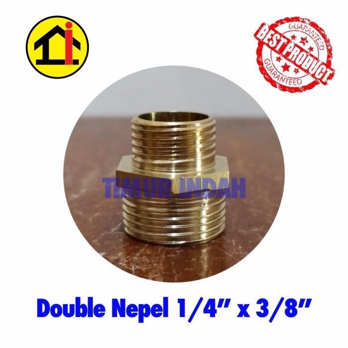 Double nepel 1/4 x 3/8 kuningan | Lazada Indonesia