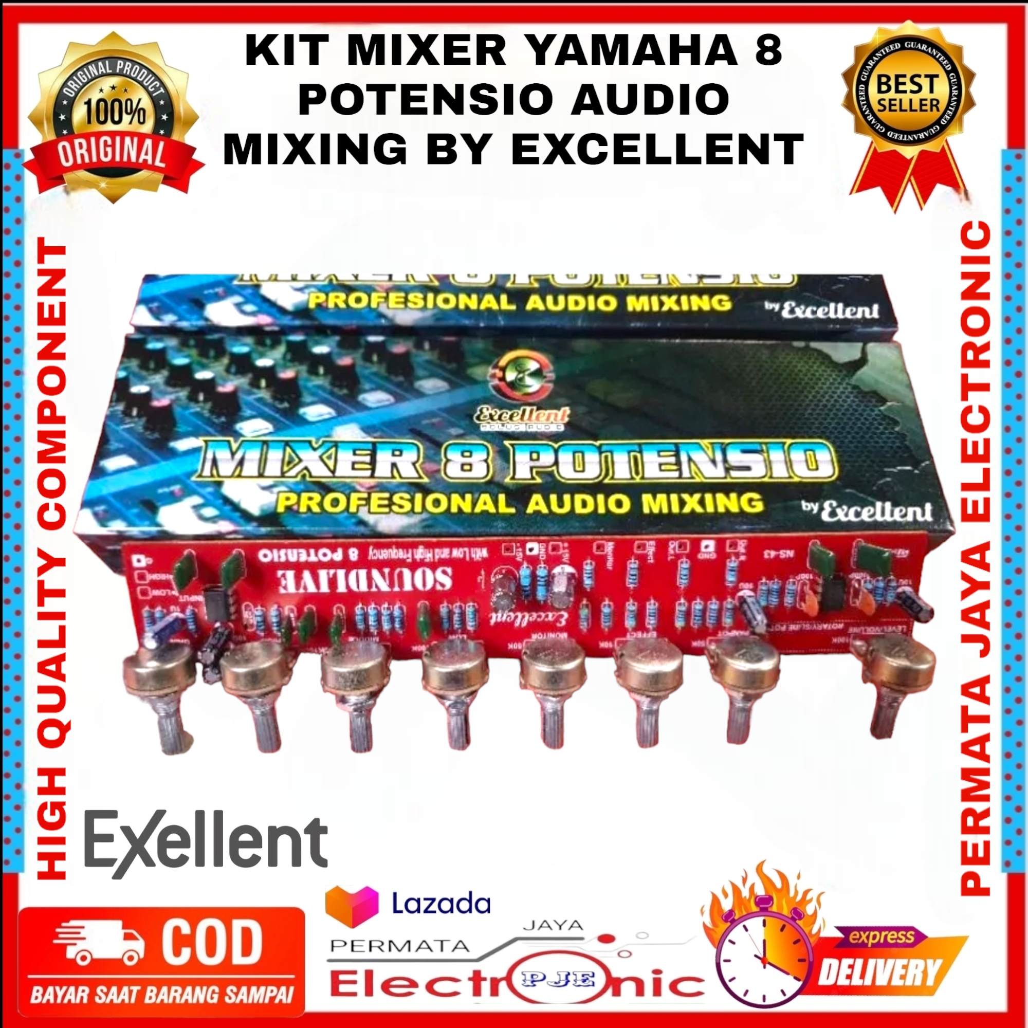 KIT MIXER YAMAHA 8 POTENSIO AUDIO MIXING BY EXCELLENT | Lazada Indonesia