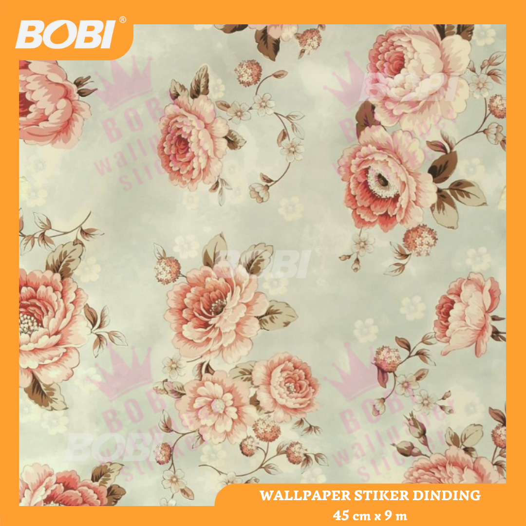 BOBI Wallpaper Dinding Bunga 45x10 Meter Wall Stiker PVC Premium Motif ...