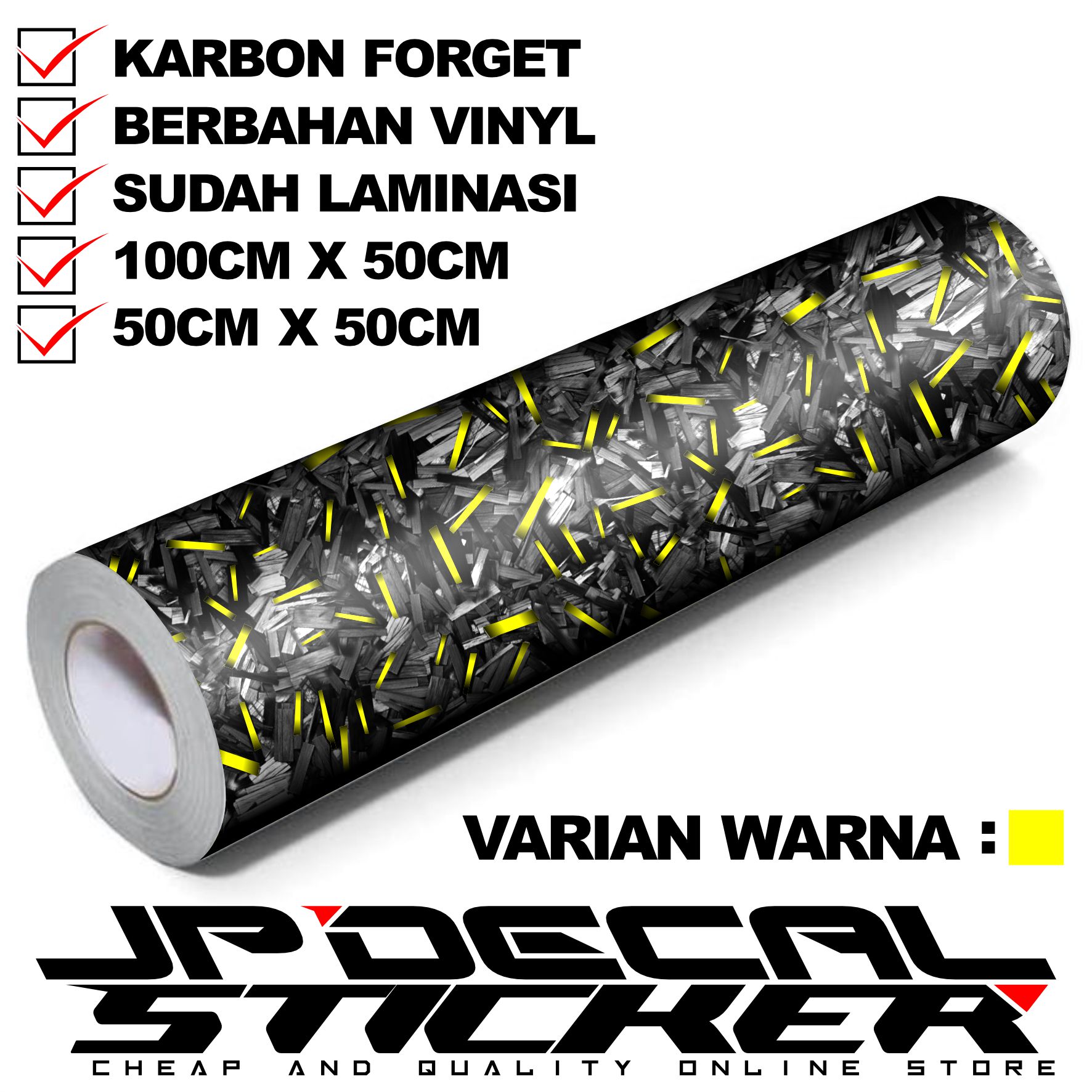 STICKER KARBON FORGET SUDAH LAMINASI BERBAHAN VINYL PREMIUM 50X50 DAN ...