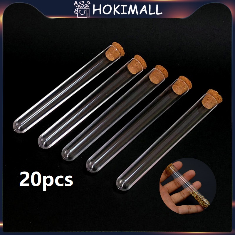 Tabung Reaksi Plastik Tutup Kayu Gabus Test Tube Souvenir - 20 Pcs ...