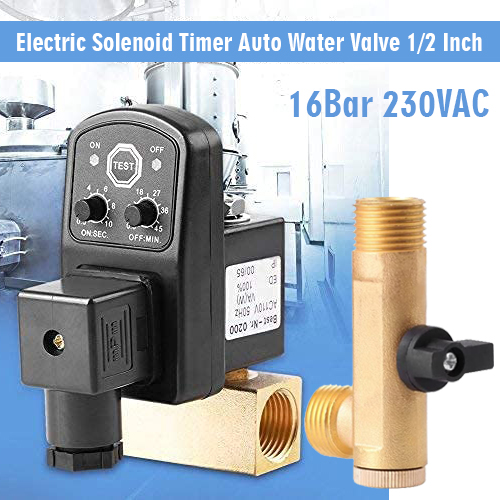 Electric Solenoid Timer Auto Water Valve 1/2 Inch 16Bar 230VAC Split ...