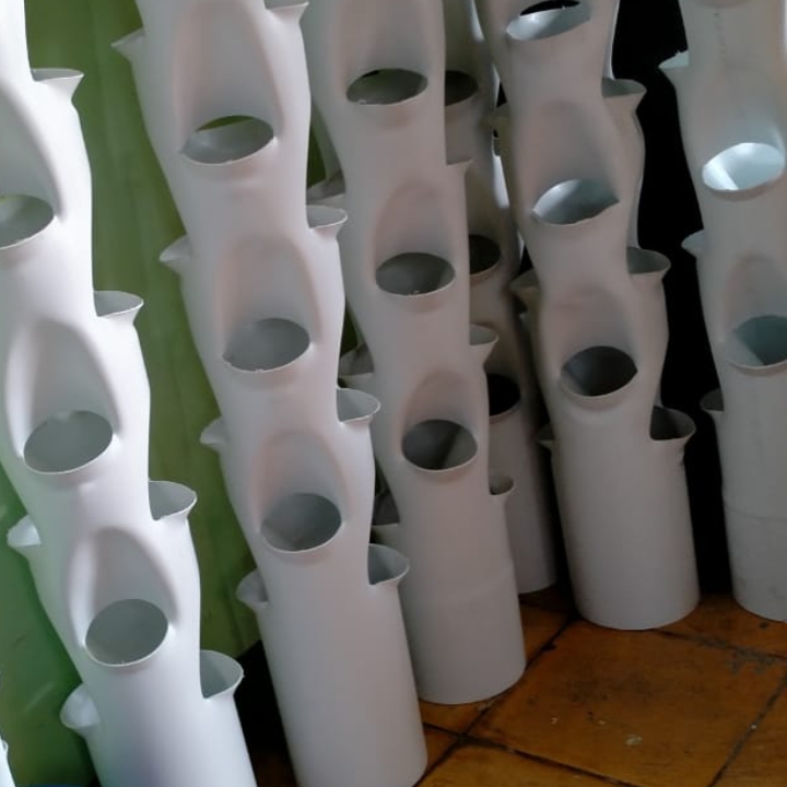 Pot Tower 4" | 80cm | Vertikal Garden Paralon Pvc Vas Bunga Buah Sayur ...