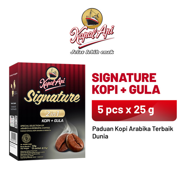 KAPAL API Signature 2 in1 - 1 Dus (5 x 25 gr) | Lazada Indonesia