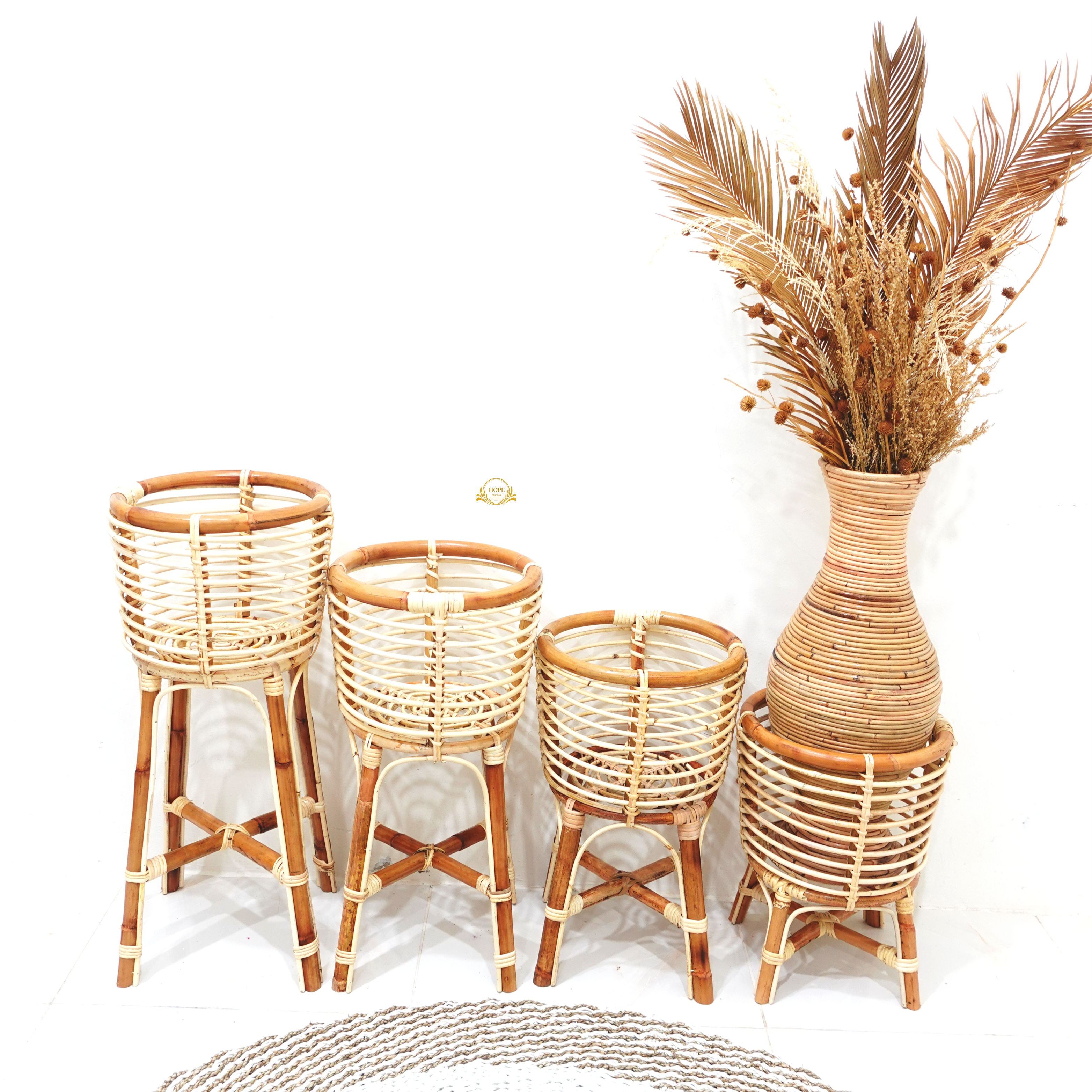 Standing Pot Rotan / Tempat pot rotan aesthetic dekorasi rumah | Lazada ...