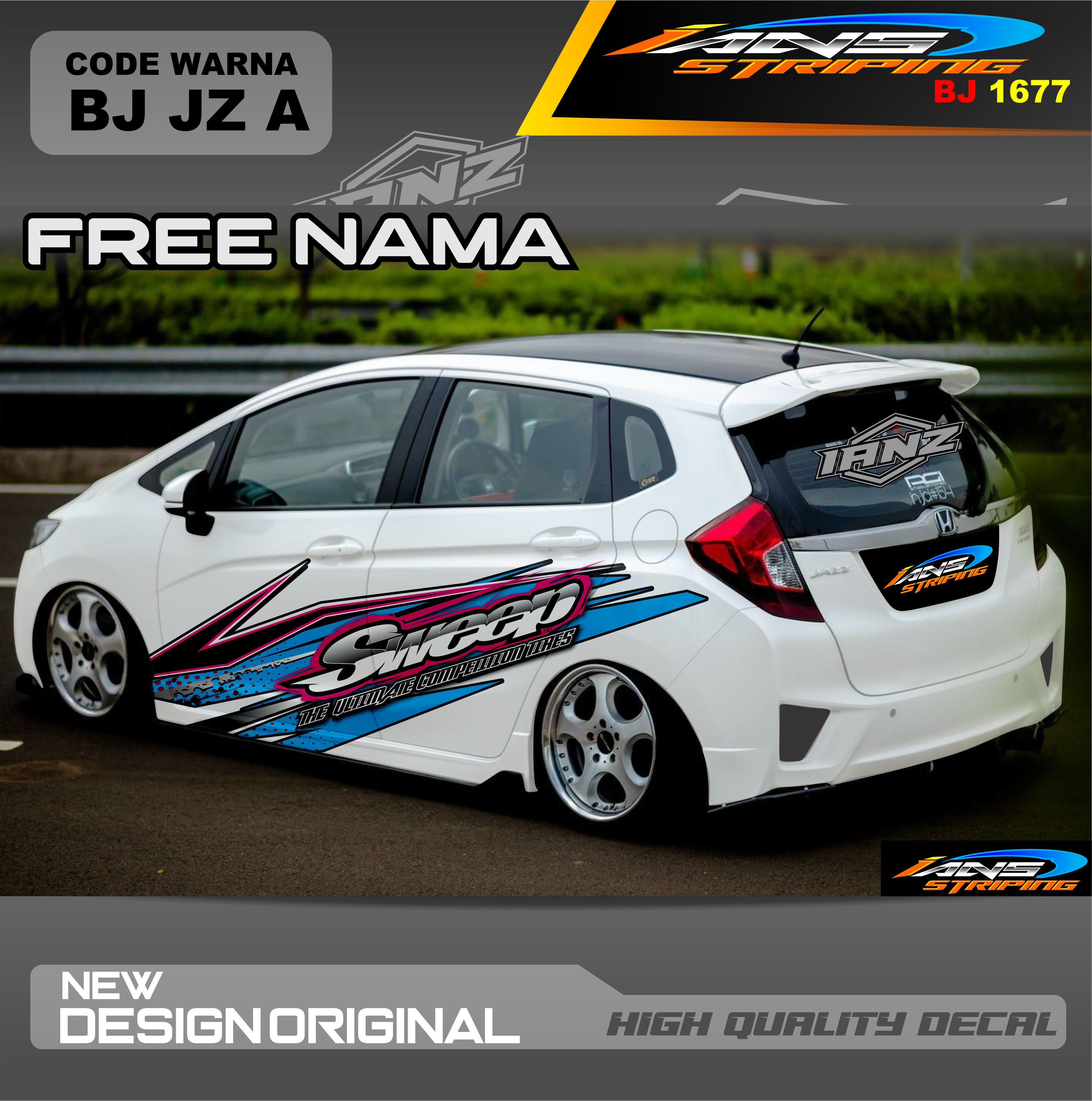 STIKER DECAL MOBIL HONDA JAZZ / DECAL STICKER MOBIL / STIKER MOBIL ...