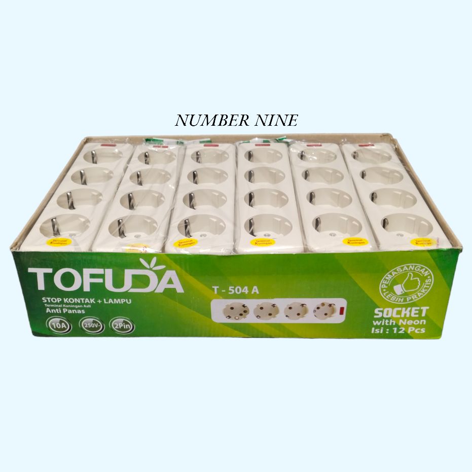 (Paket Isi 12) Tofuda Stop Kontak Arde 4 Lubang Terminal Kuningan ...