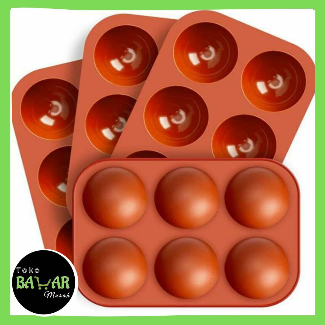 Cetakan Silikon Bulat 6 Lubang / Baking Mold Silicone / Cetakan Coklat ...