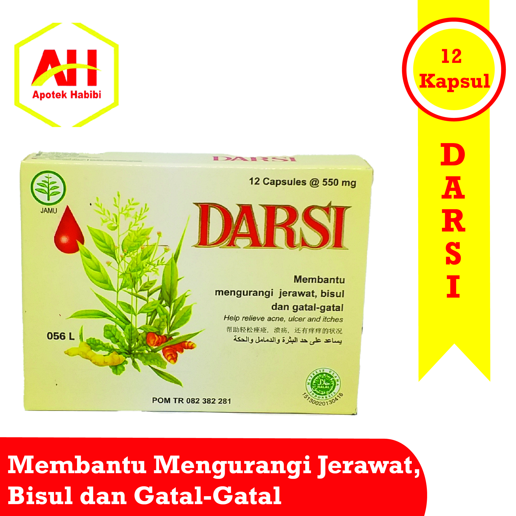 Darsi Dar si Obat Darsi pak 12 kapsul Obat Jerawat Herbal Obat Darsi ...