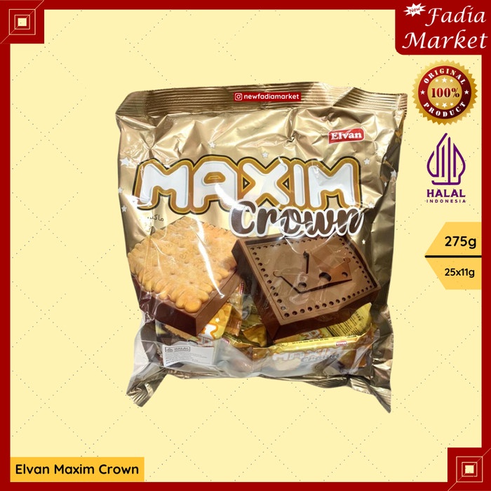 Elvan Maxim Crown Chocolate Coklat Biscuit Snack 275g 25x11g | Lazada ...