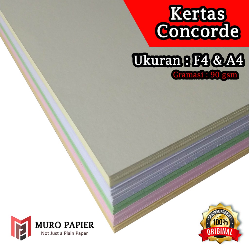 ( PER PAK - ISI 20 ) Kertas Concorde 90 gsm F4 A4 - by Muro Papier ...