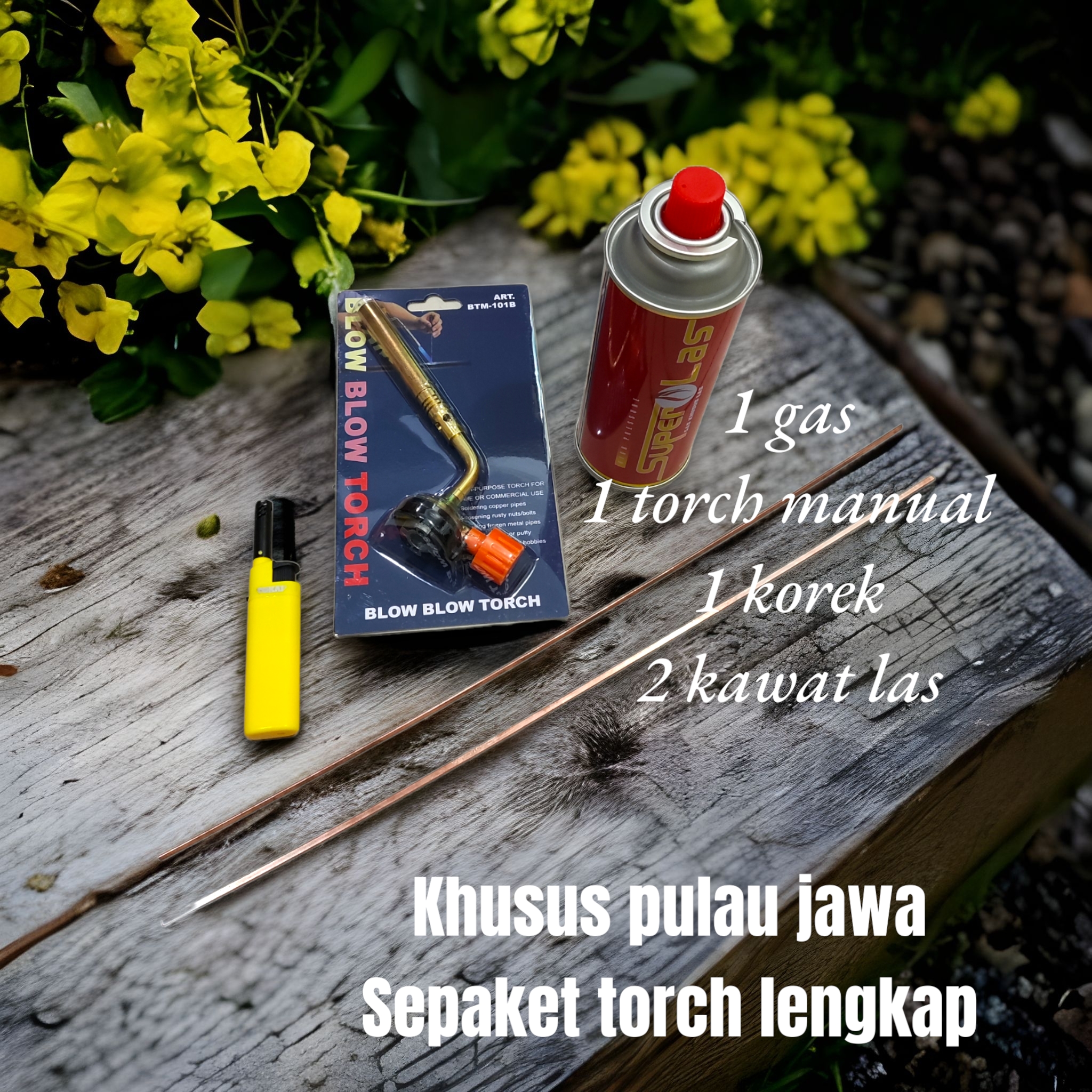 paket las torch lengkap kawat las korek api gas portable | Lazada Indonesia
