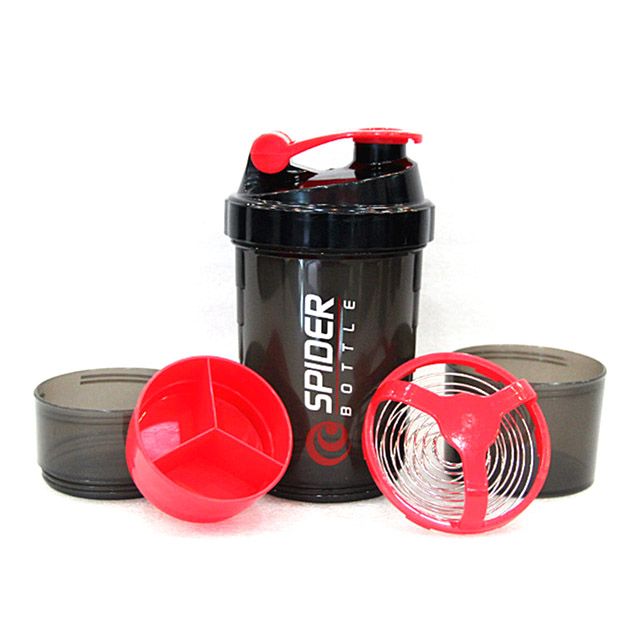 Botol Minum Whey Protein GYM Shaker 3 bagian. bahan plastik ukuran 9.5 ...