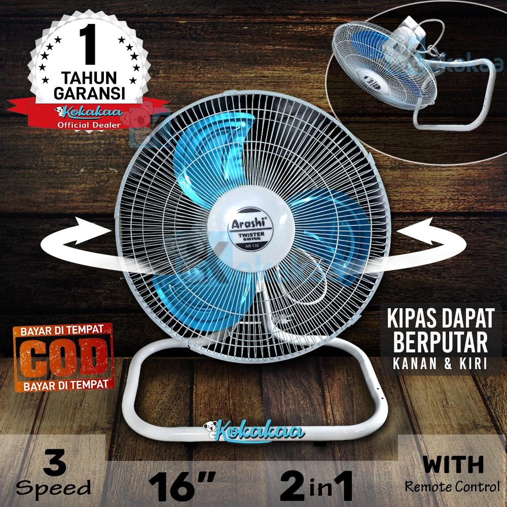 Kipas Angin Dinding Arashi 2 in1 AR 138 16 Inch TWISTER SWING 2 Fungsi ...