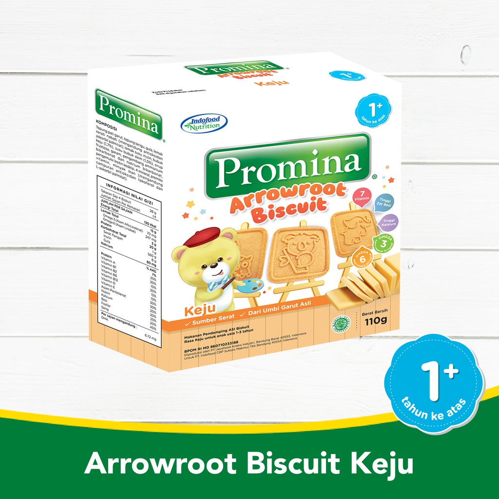 Promina Cookies Arrowroot Keju Susu Coklat Biskuit Snack Bayi Cemilan ...