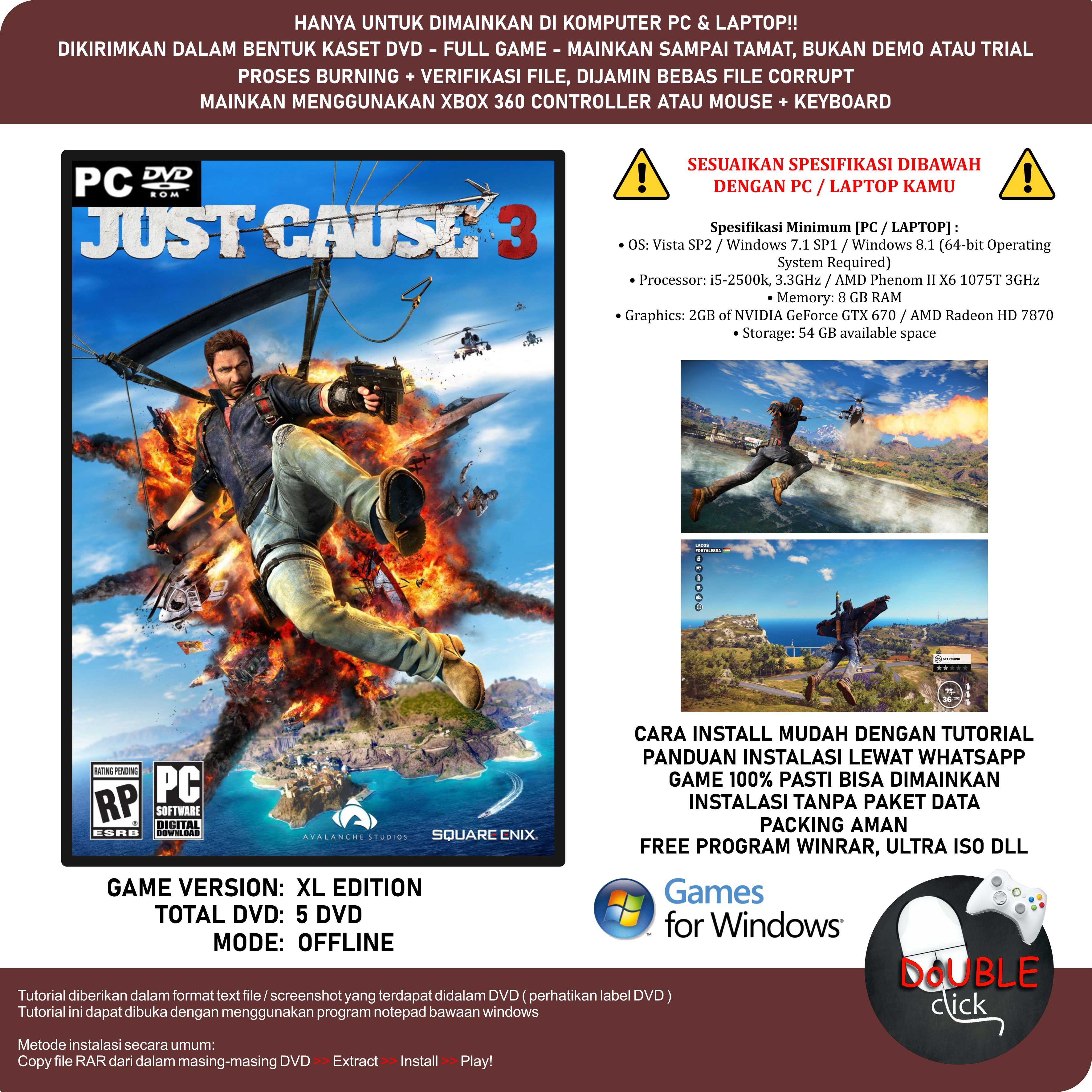 Just Cause 3 Xl Edition Kaset Dvd Game Pc Lazada Indonesia