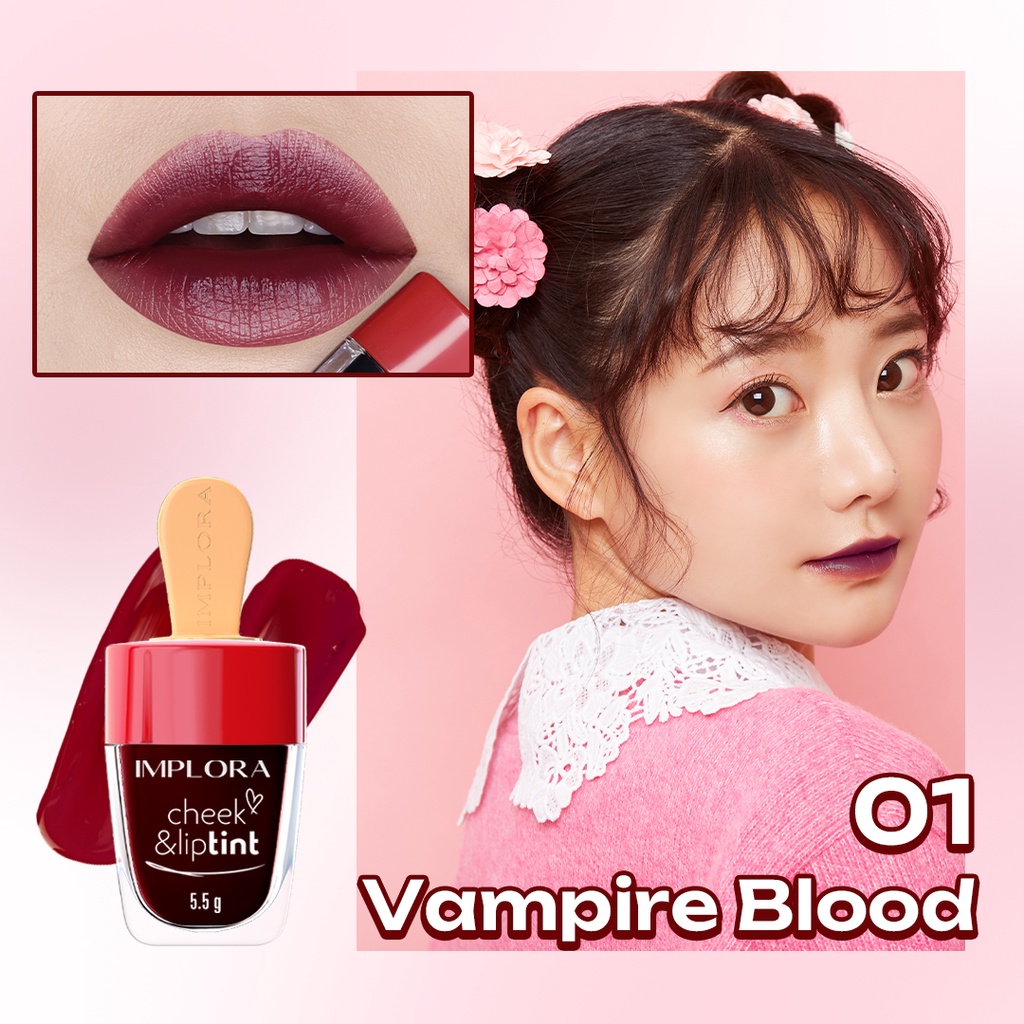 Implora Cheek & Liptint 5.5gr Vampire Blood BPOM | Lip Tint Implora 6 Varian 100% Original ...