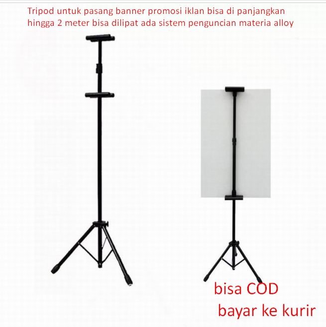 Tripod untuk pasang banner promosi iklan bisa di panjangkan hingga 2 ...