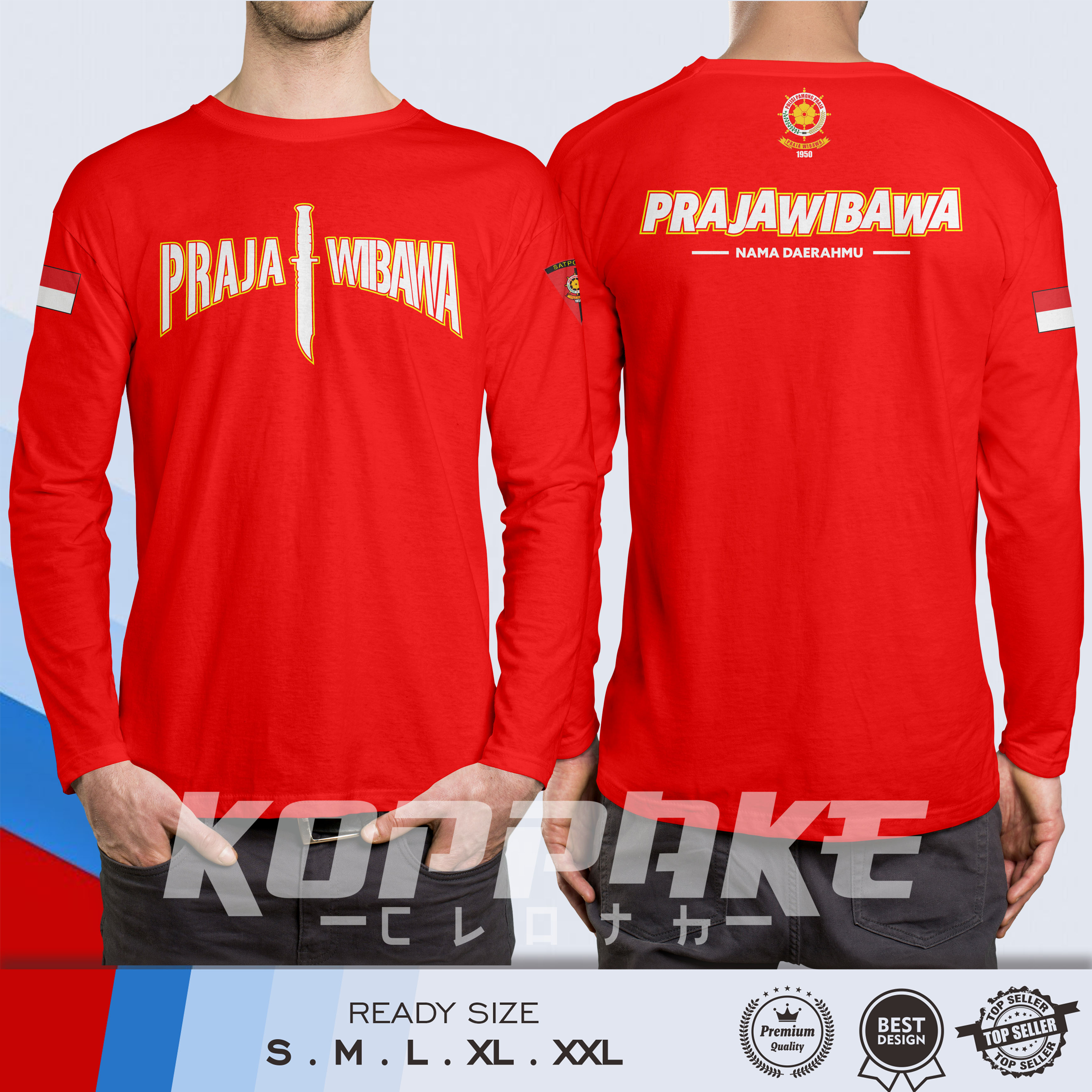 Kaos Praja Wibawa SATPOL PP Custom Desain Gratis Nama Daerah Lengan ...