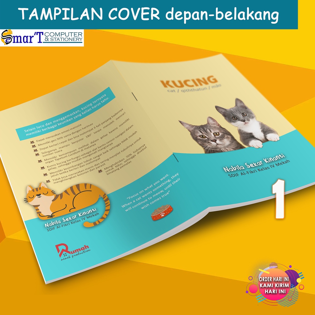 Buku Tulis 38 Lembar Cover Binatang / Custom Nama Sendiri | Lazada ...