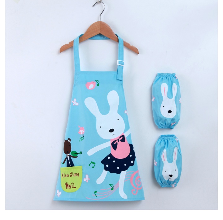 Apron Anak / Celemek Anak Waterproof dan Oilproof Ada kantong dan Tali ...