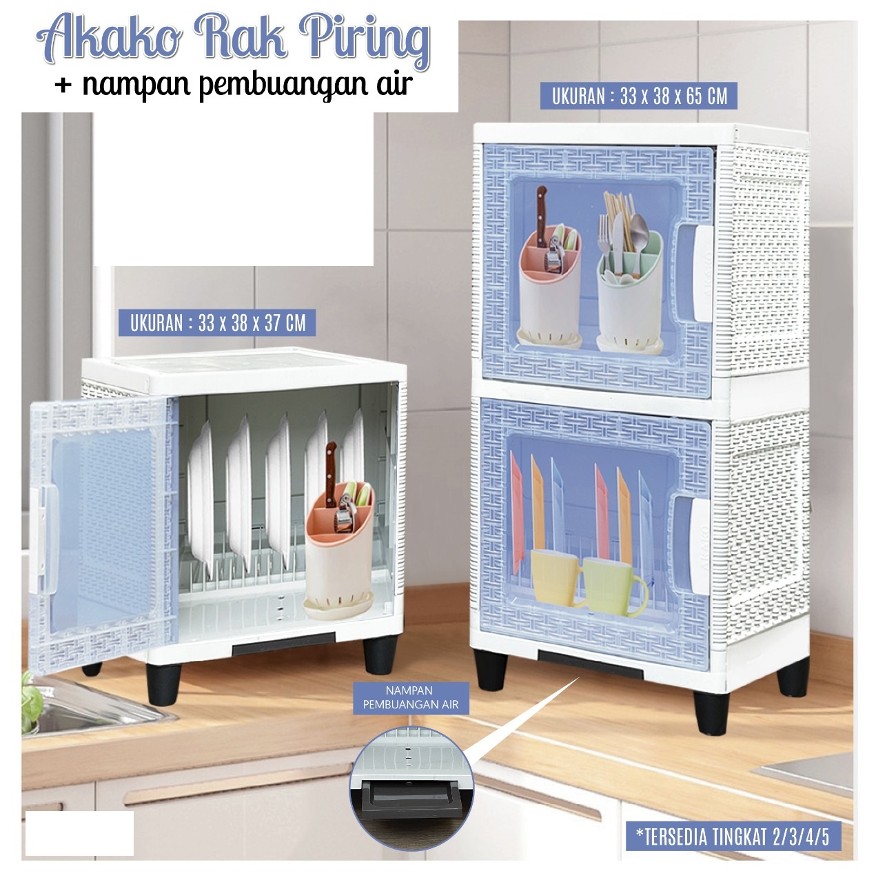 Rak Piring Akako 2 susun 3 susun 4 susun Mini DIsh Rack MURAH | Lazada ...