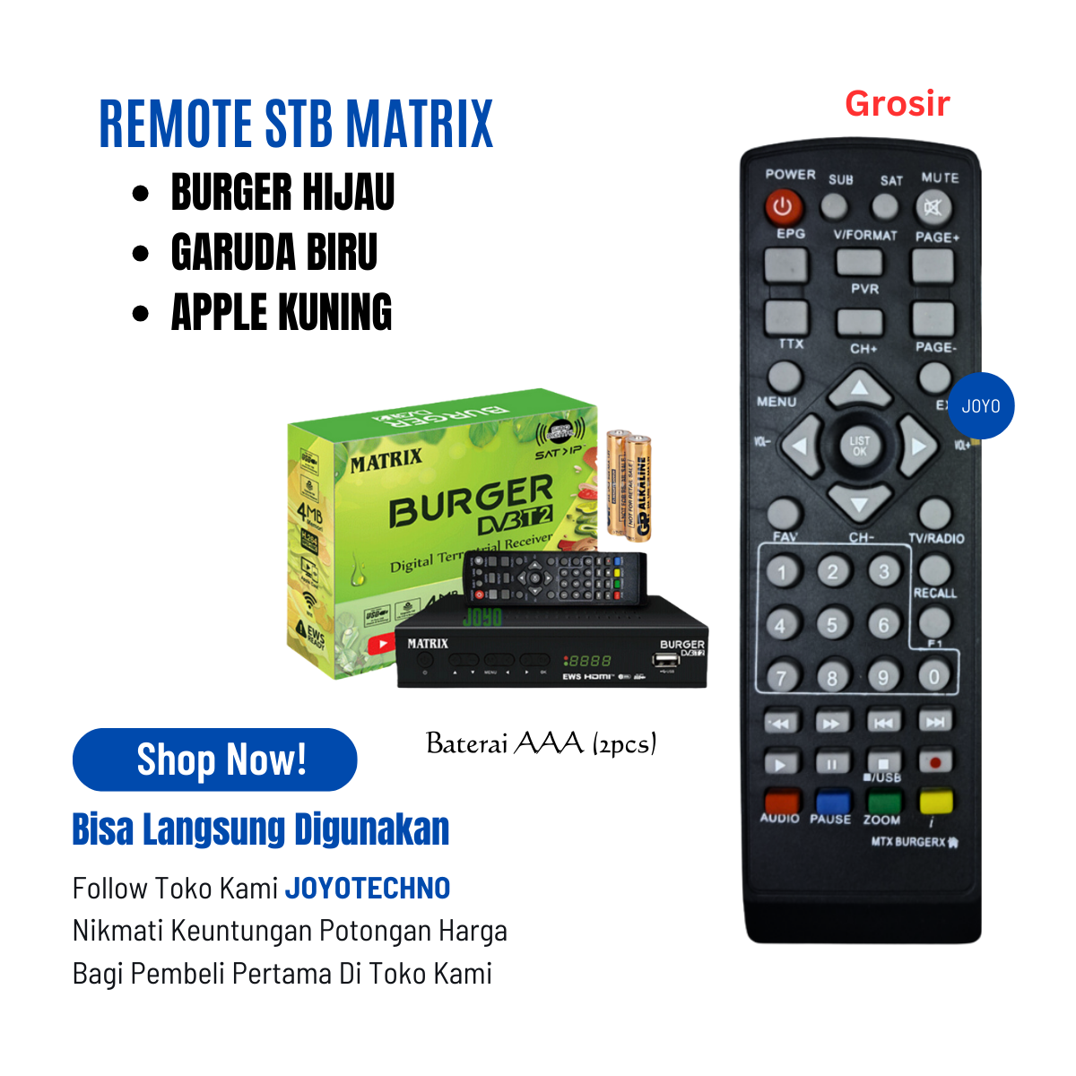 Remot Set Top Box Matrix Burger Hijau / Matrix Apple Kuning Universal ... Remot Set Top Box Matrix Burger Hijau / Matrix Apple Kuning Universal ...