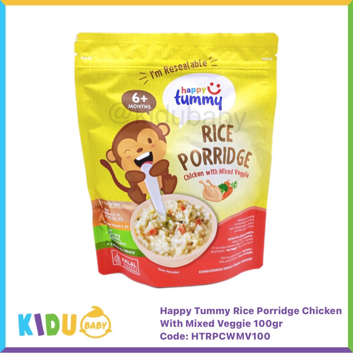 Bubur Nasi Happy Tummy Rice Porridge 6 Bulan+ 100gr Kidu Baby | Lazada ...