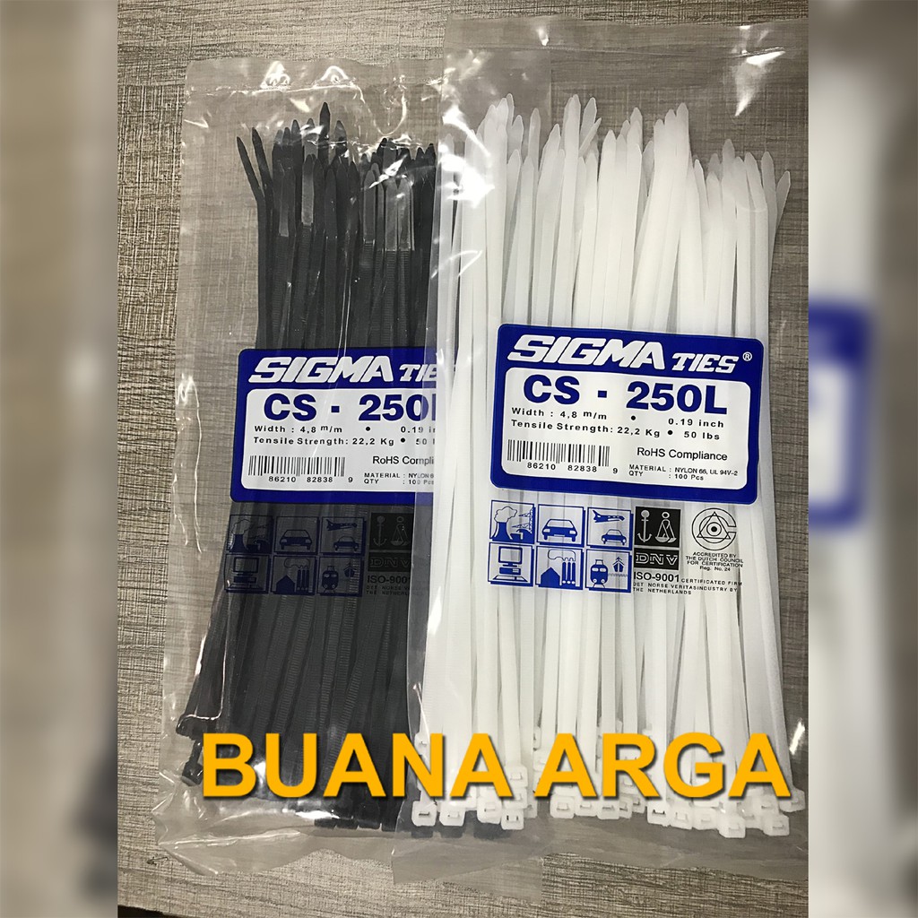 Cable Ties Sigma CS-250L Hitam / Putih CV - 250L Kabel Tie CS - 250 ...