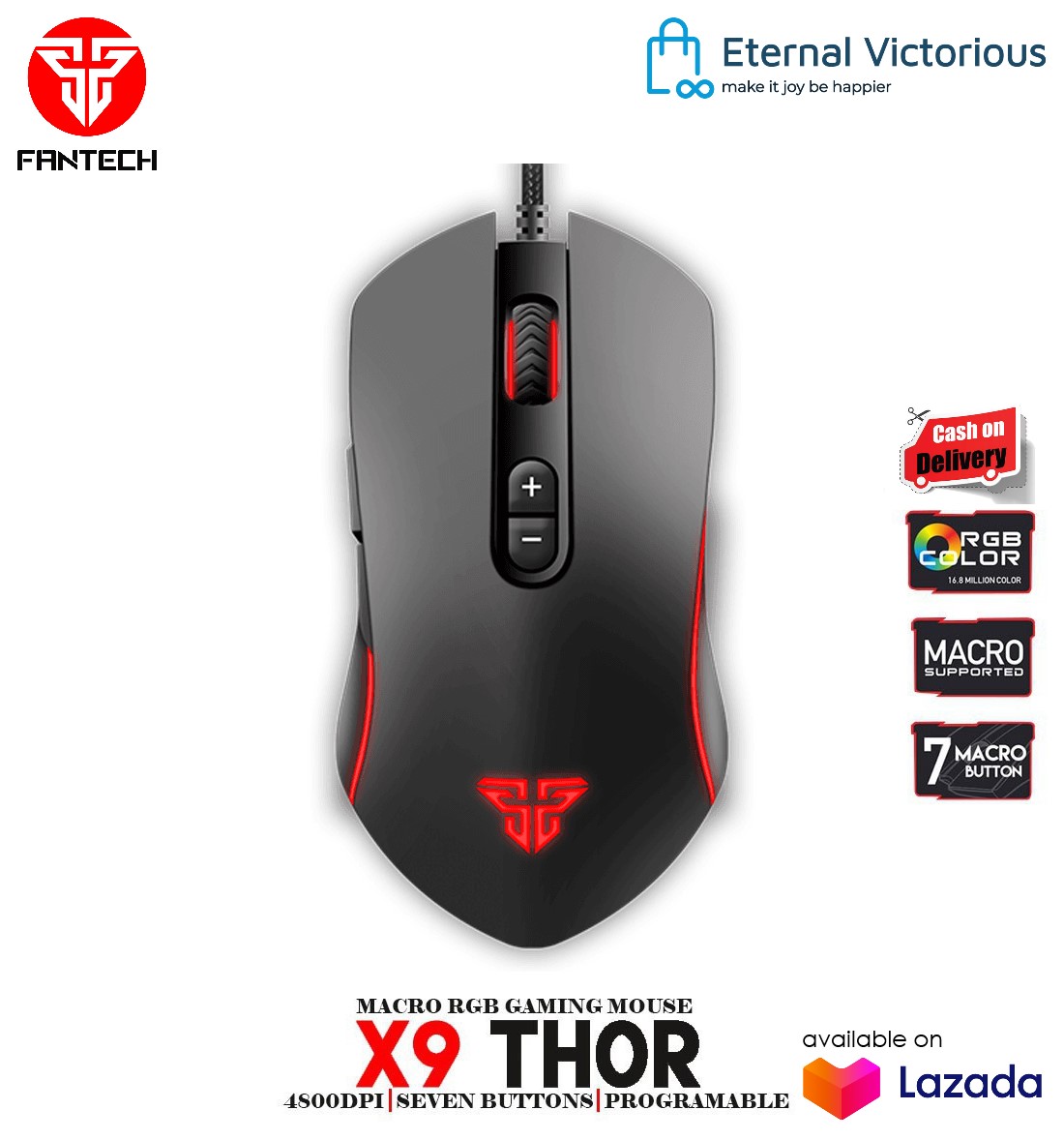 Fantech X9 THOR Standart Macro Gaming Mouse Original - Garansi Resmi ...