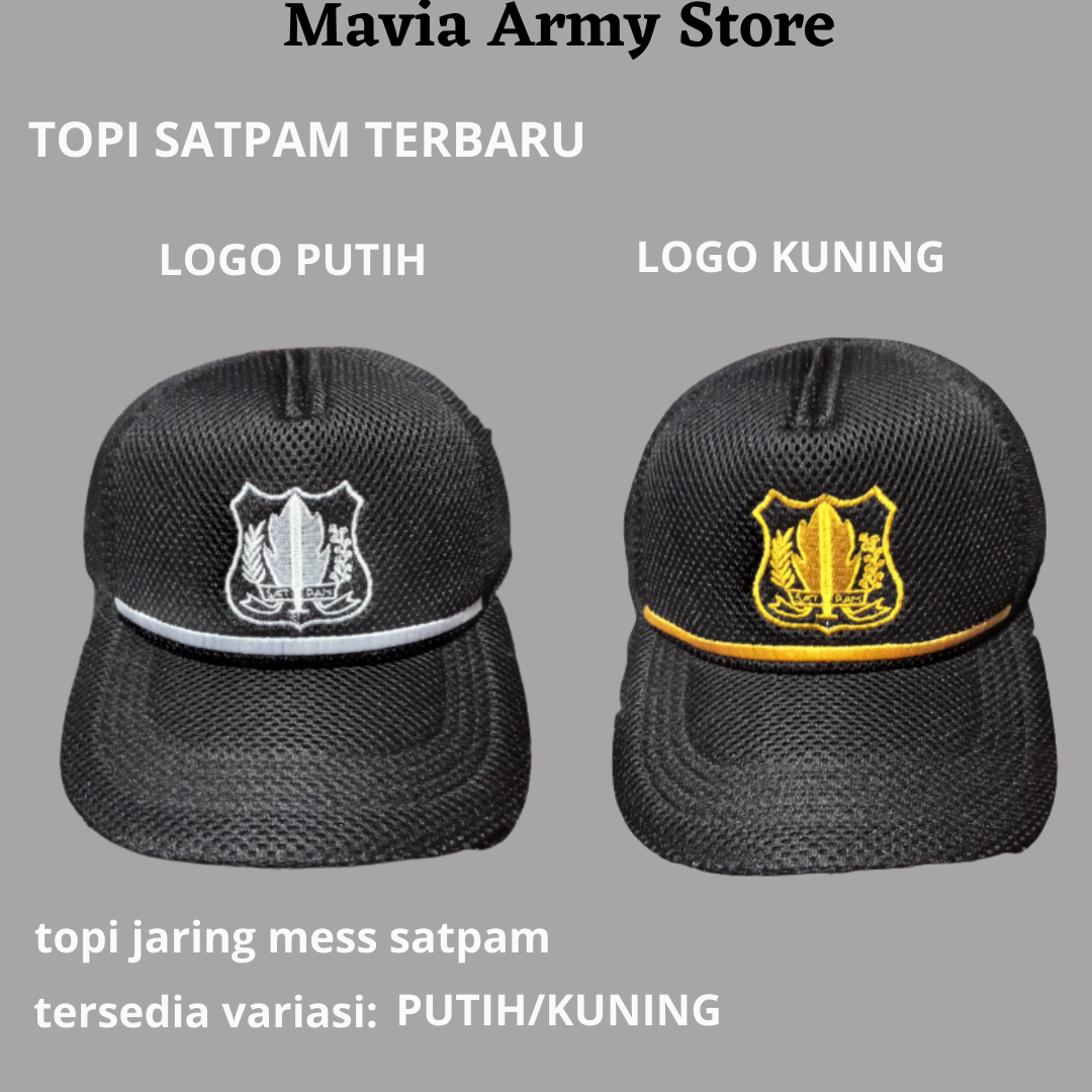 topi pet logo security satpam pdl pdh keamanan jaring mess terbaru ...
