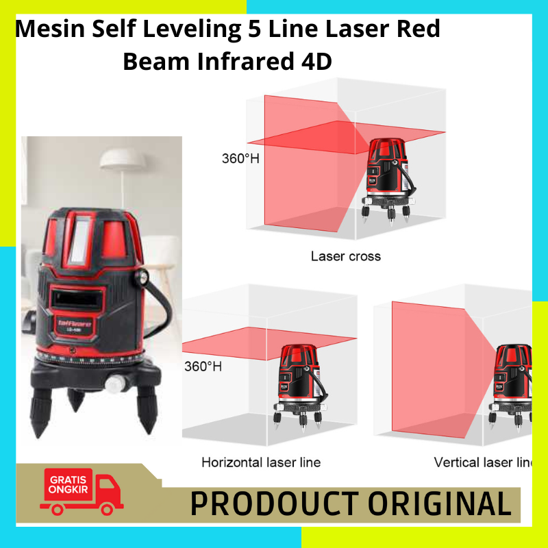 laser alat tukang bangunan 4d lengkap 5 line plafon keramik Meteran ...