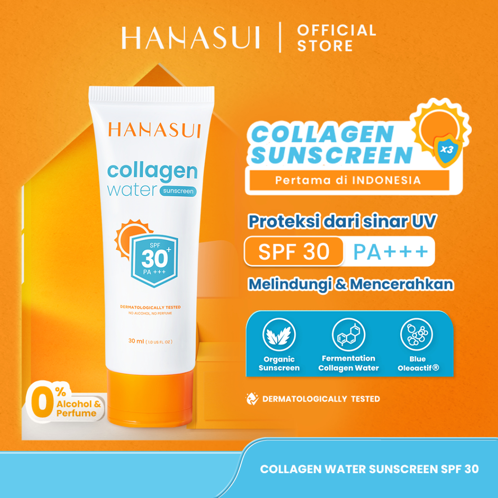 Hanasui Collagen Water Sunscreen SPF 30 & SPF 50 | Lazada Indonesia