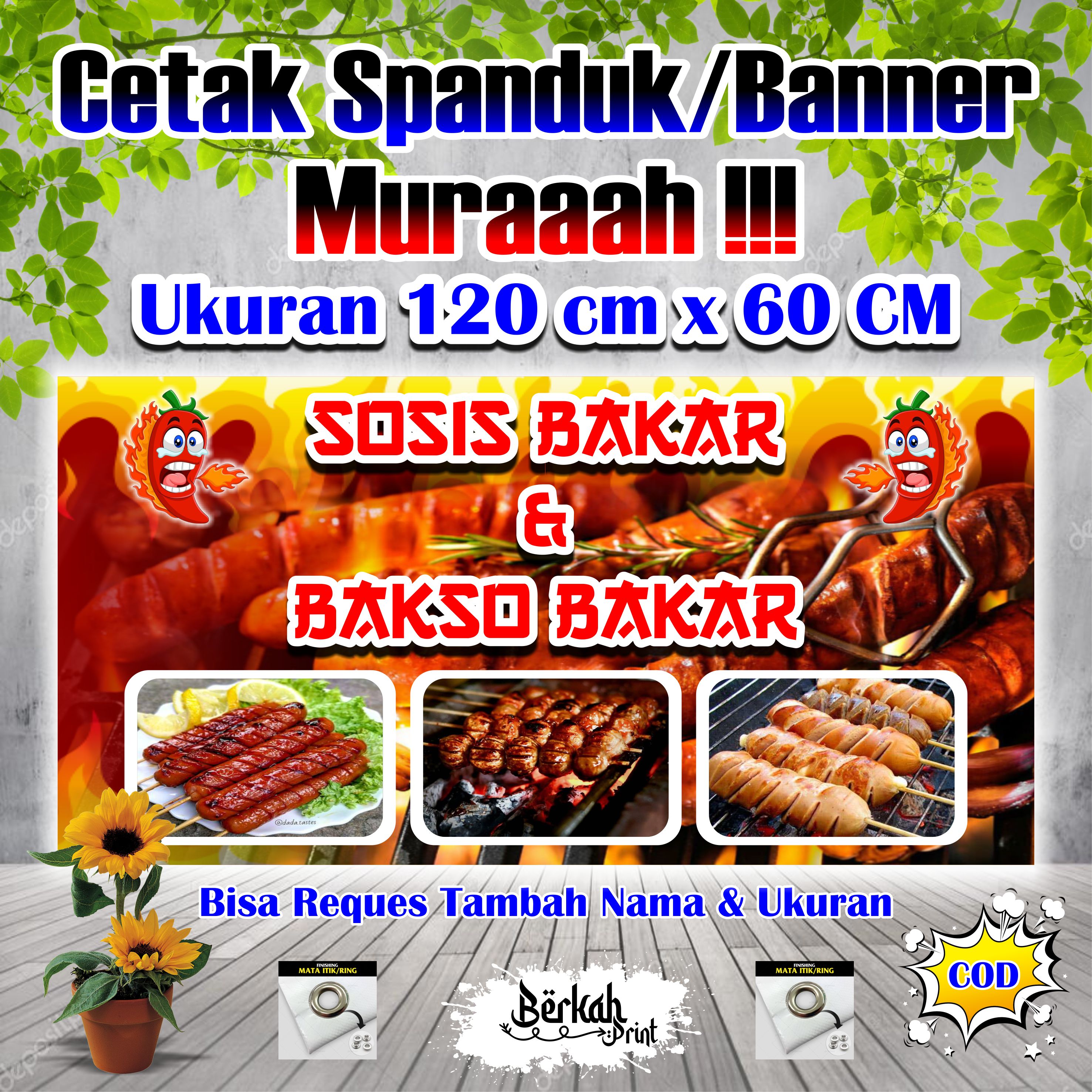 Spanduk Banner Sosis Bakar & Baso Bakar Ukuran 120 cm x 60 cm | Lazada ...