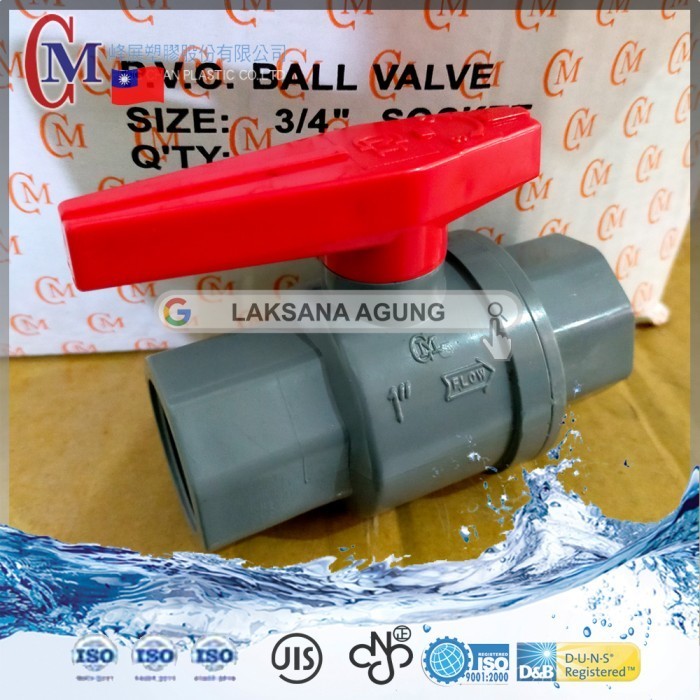Stop kran pvc 1/2" Drat | Ball valve Pvc 1/2 inch drat Taiwan | Lazada ...