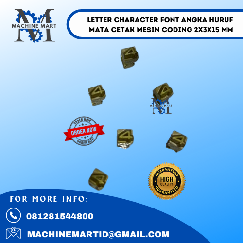 Letter Character Font Angka Huruf Mata Cetak Mesin Coding 2 x 3 x 15 mm ...