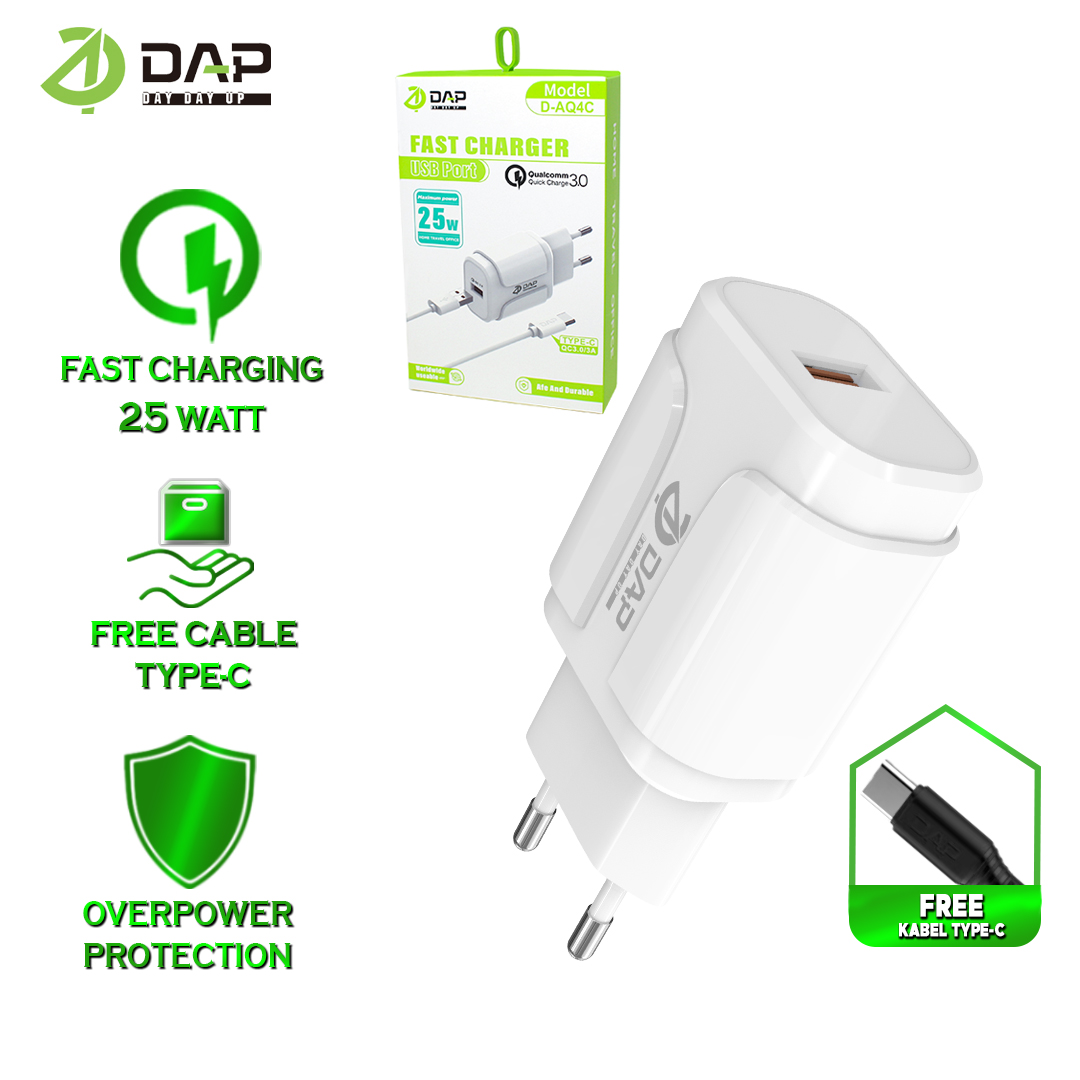 DAP Adapter Charger PD 25Watt Include Cable Data USB To Type C 3A ...