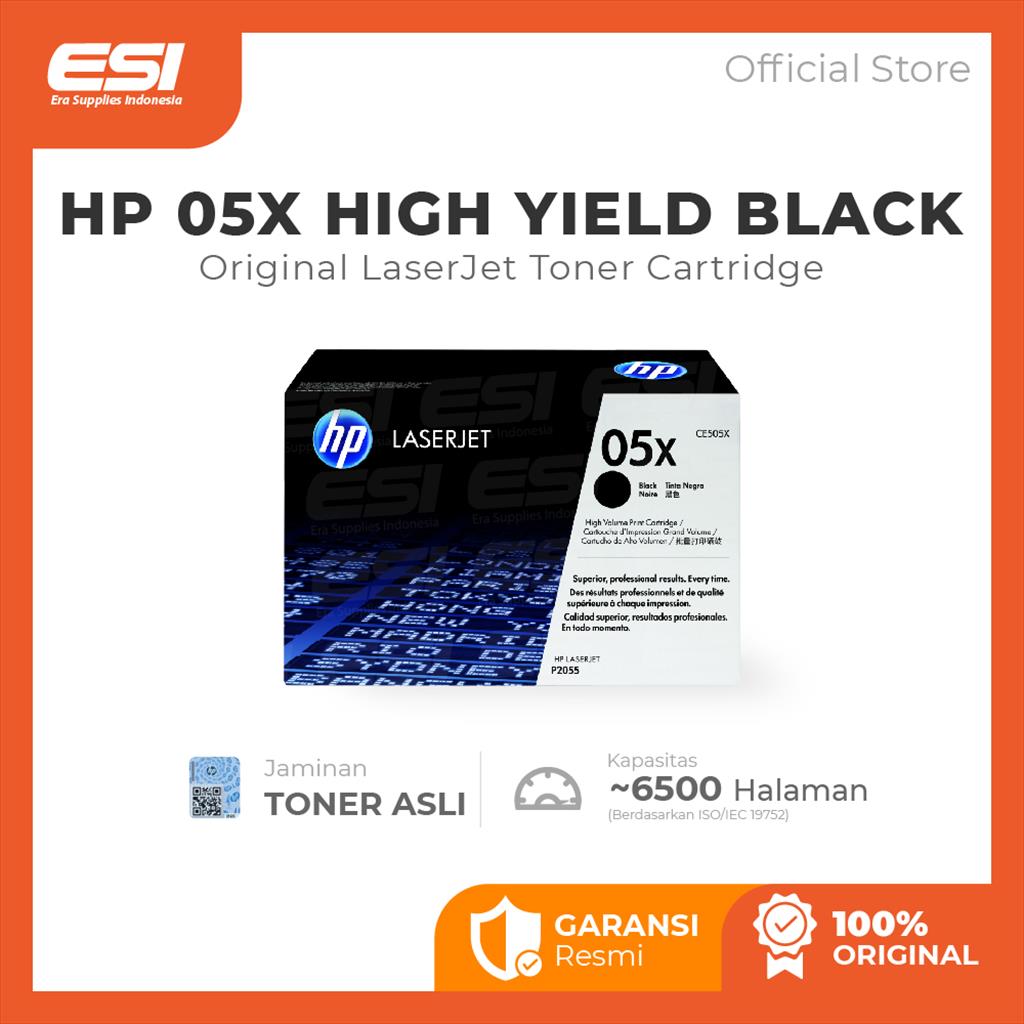 HP 05X High Yield Black Original LaserJet Toner Cartridge (CE505 ...