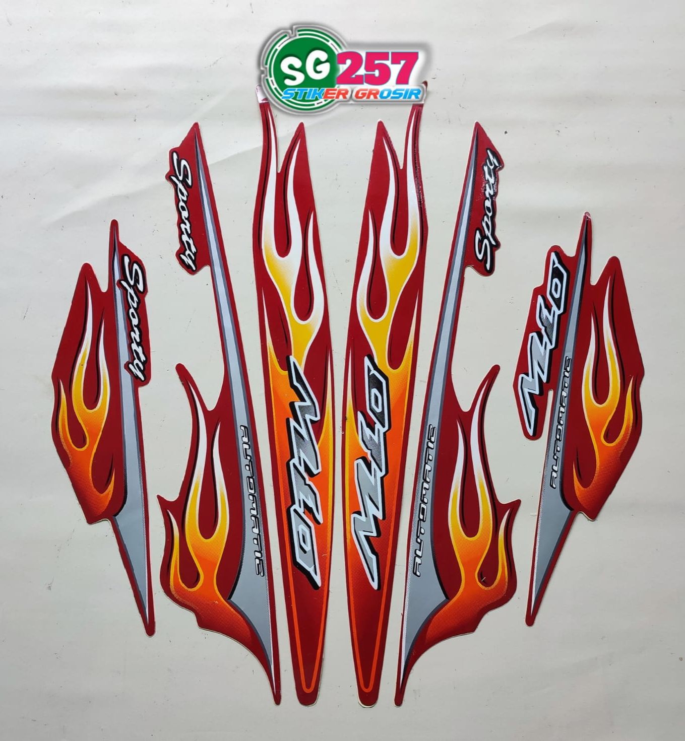 STIKER STRIPING LIS LIST BODY YAMAHA MOTOR MIO SPORTY 2006 WARNA MERAH ...