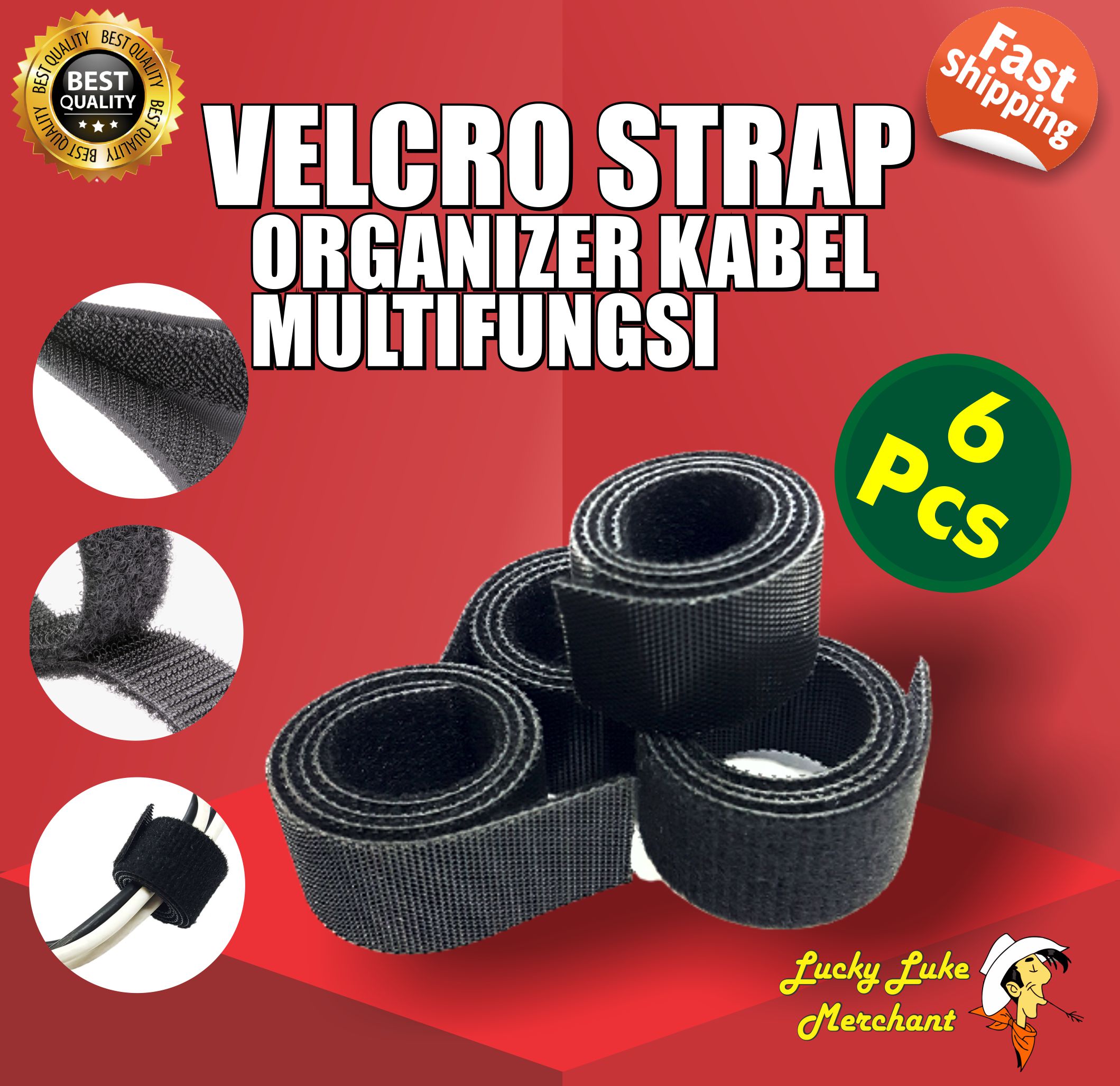 Kabel Velcro Strap Cable Management Pengikat Penjepit Merapikan ...