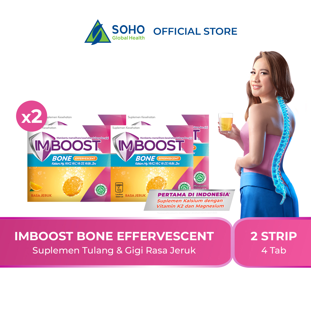 Imboost Bone Effervescent (2 Strip x 2 Tab) | Lazada Indonesia