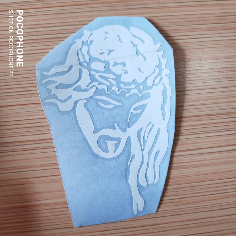 Stiker Yesus Wajah Salib Mahkota Duri Rohani Nasrani Katolik Kristen ...